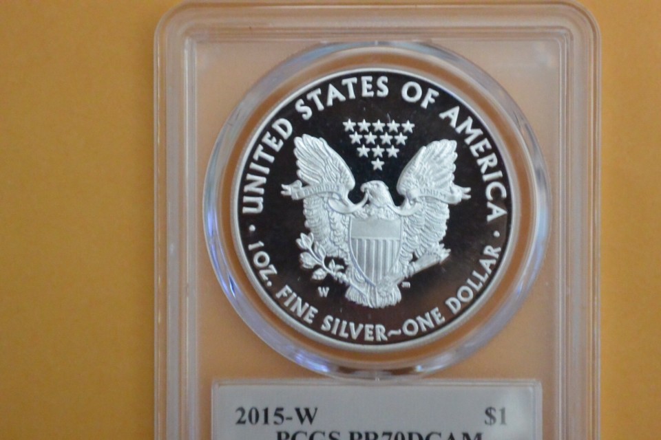 2015-W $1 American Silver Eagle Proof 1oz PCGS PR70 DCAM Thomas ...