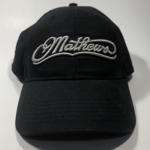 Mathews Archery Black Embroidered Logo Cap Baseball Hat Hook Loop New ...