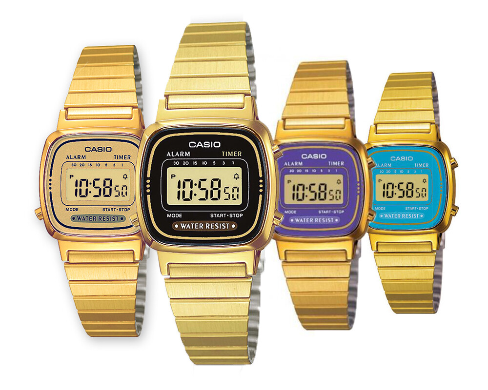 Womens Watch CASIO LA-670WG Steel Golden Chrono Classic Digital DD | eBay