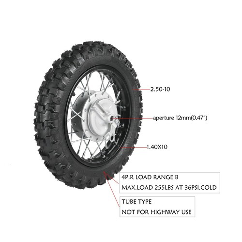 10" Front & Rear Wheel Rim Tire Set 50cc 70cc 110cc Dirt Bike CRF DRZ70 ...