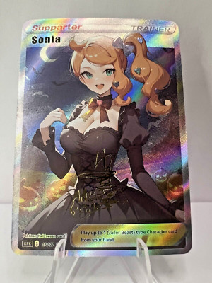 Sonia Full Art Pokemon Halloween Anime Waifu ACG DIY Trainer Art card ...