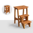 3 Tier Step Stool 3 in 1 Folding Ladder 24" Storage Shelf Multi ...