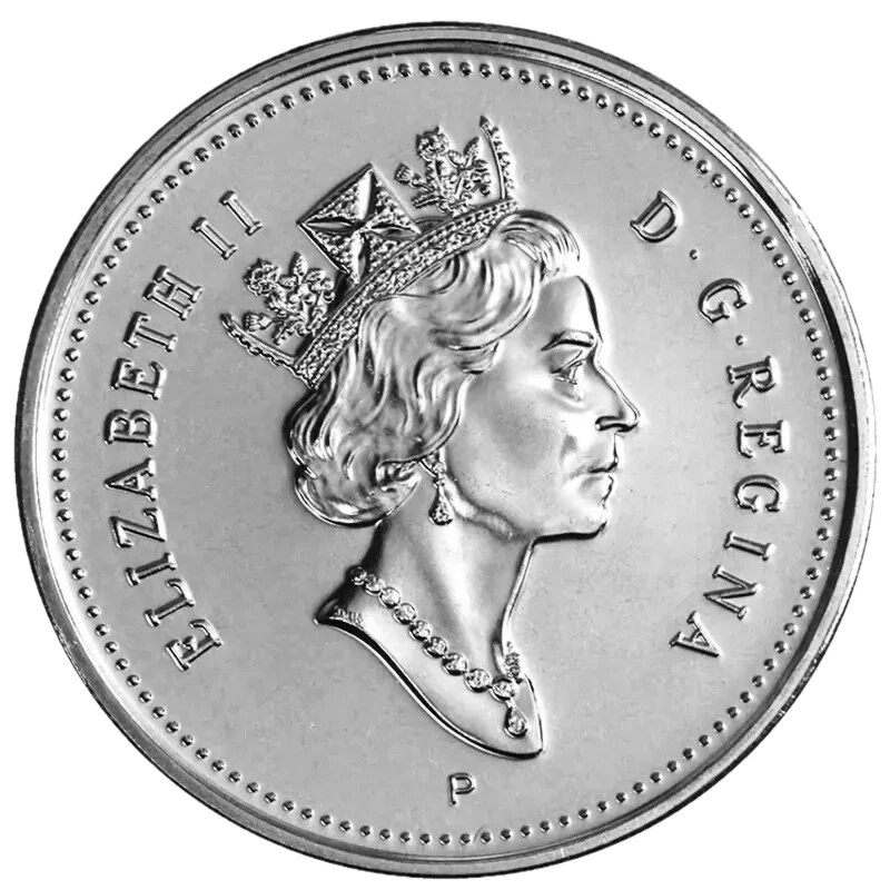 Rare Canada Day quarter 25 cents coin, Coloured Polar Bear, UNC, 2003 ...