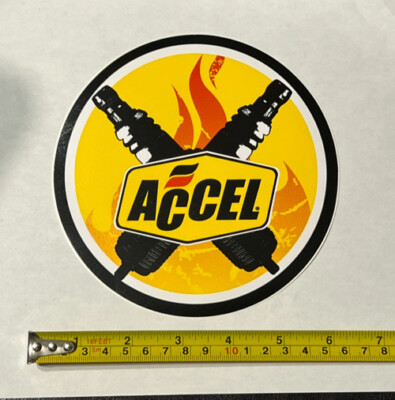 ACCEL Plugs DECAL STICKER racing drags hotrods vintage classics rodders ...