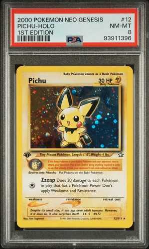 2000 POKEMON NEO GENESIS 1ST ED #12 PICHU-HOLO PSA 8 | eBay