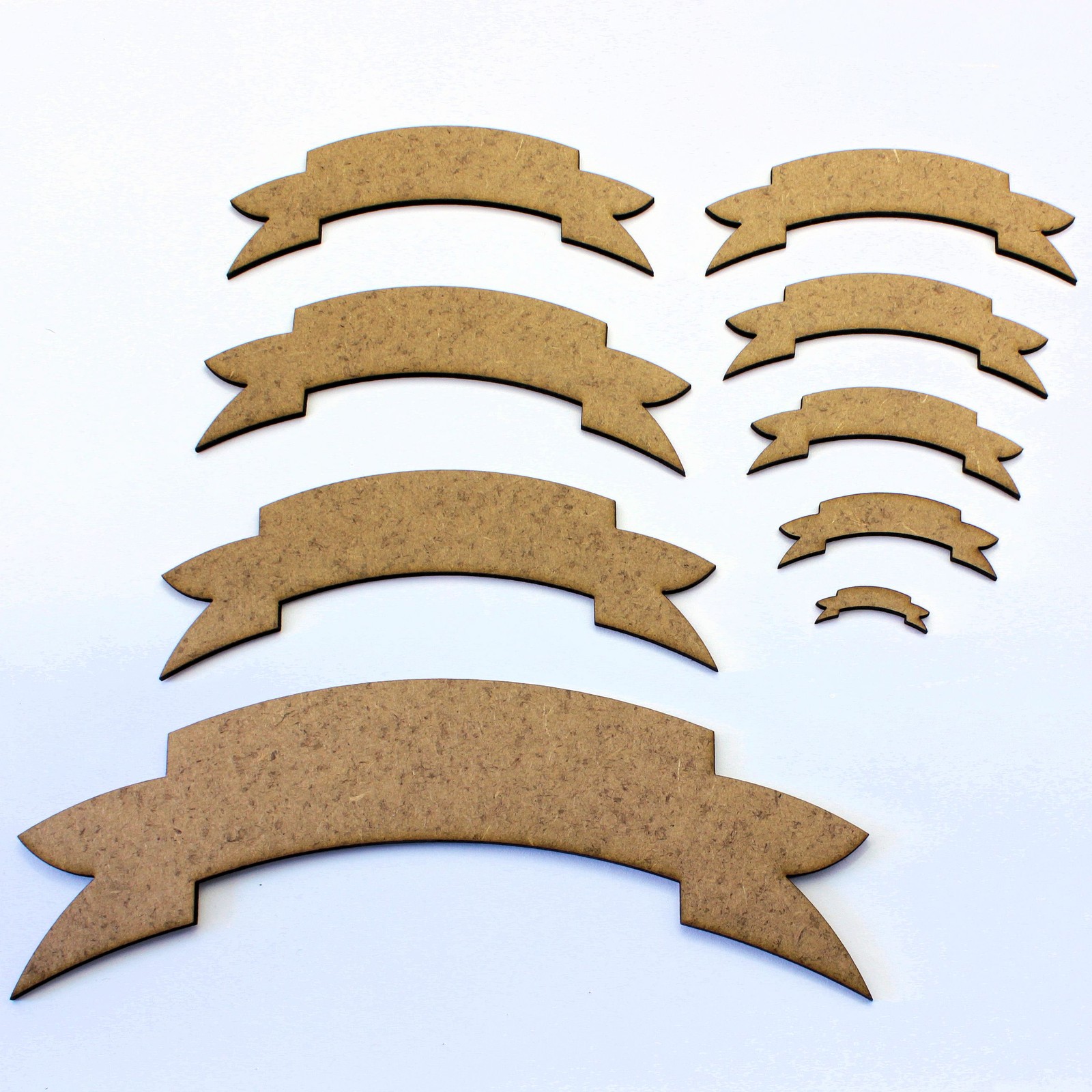 Ribbon Banner Craft Shape, Embellishments, Tags, Decorations. 2mm MDF ...