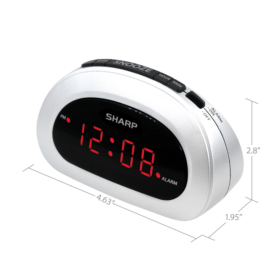Digital Sharp Alarm Clock, Cloud White, Easy to Set Controls, Red LED ...