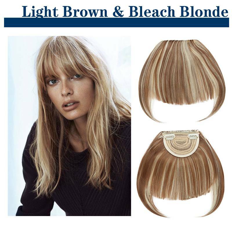 100% Natural Fringe Bangs One Piece Real Thick as Human Clip In Hair ...