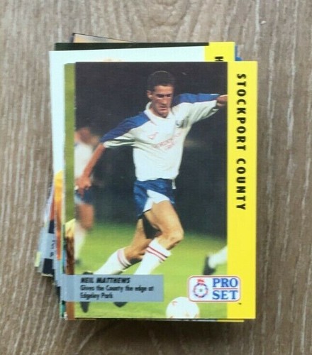 PRO-SET TRADING CARD - STOCKPORT COUNTY FIXTURE LIST 1991-92 - CARD NO ...