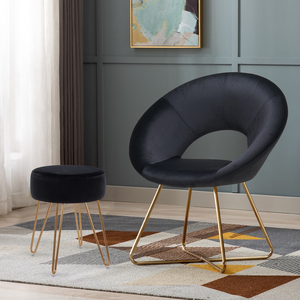 Duhome Modern Makeup Vanity Stool, Small Vanity Chair Velvet Ottoman ...