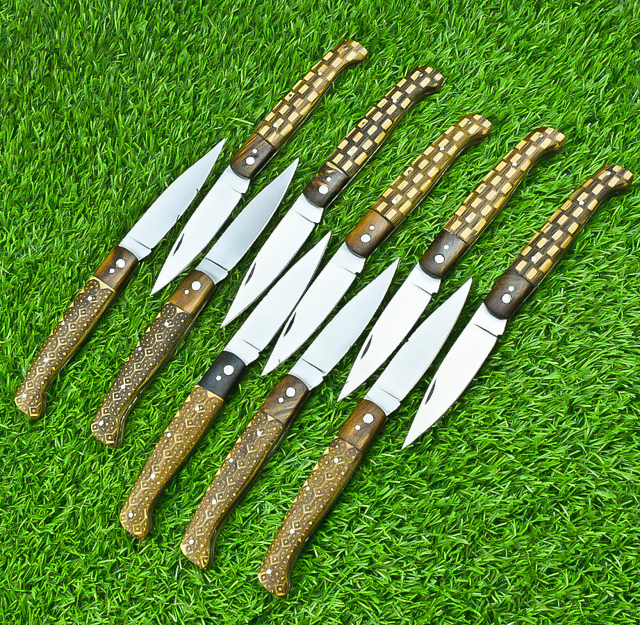 LOT OF 10 PCS CUSTOM HANDMADE J2 STEEL BLADE POCKET FOLDING KNIVES, NON ...