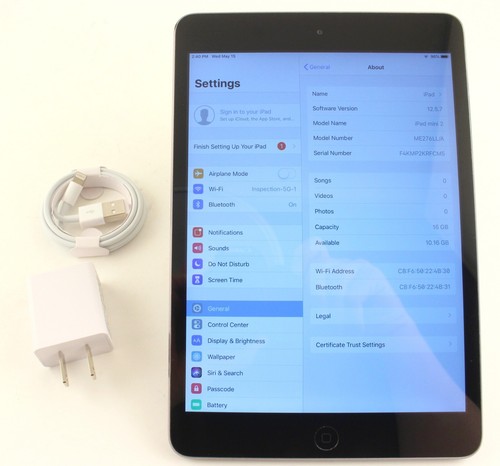 Apple iPad Mini A1489 2nd Gen Space Grey 16GB 7.9" Wifi Only Tablet ...