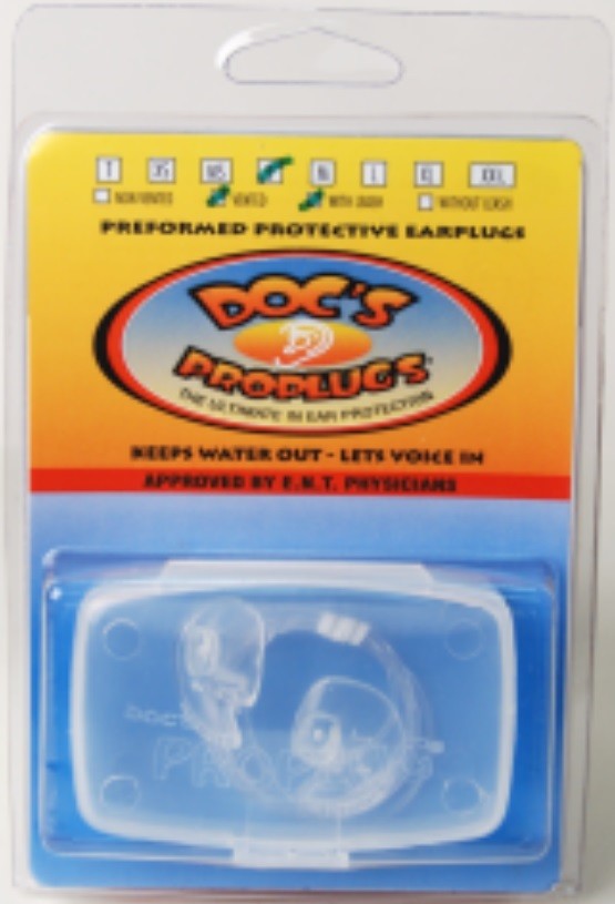Doc's Pro Plugs Vented Surf Ear Plugs with Leash for Water - Brand New ...