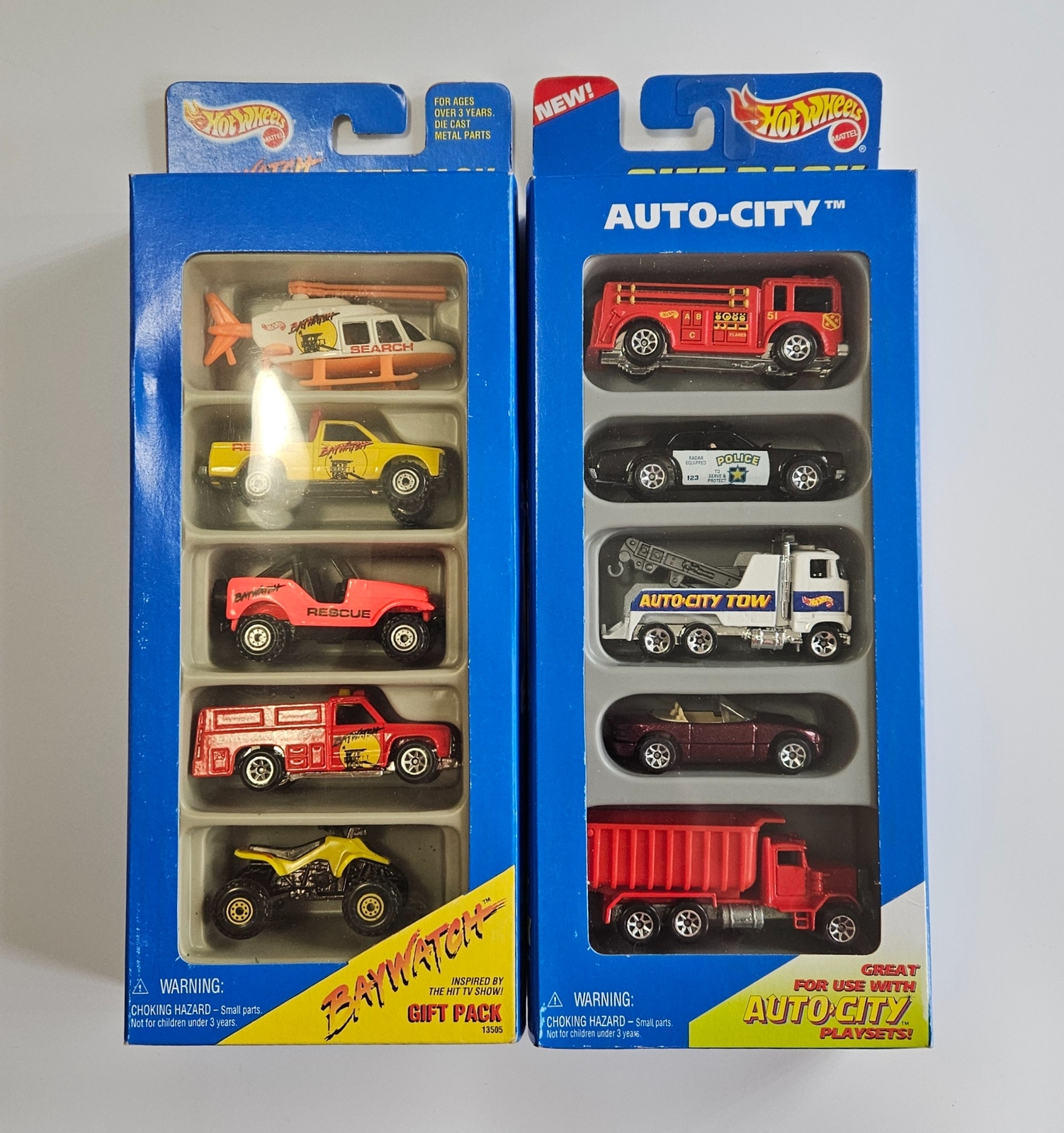 VINTAGE HOT WHEELS 5 CAR GIFT PACKS LOT 12 TOTAL LOADED PACKS (BRAND ...