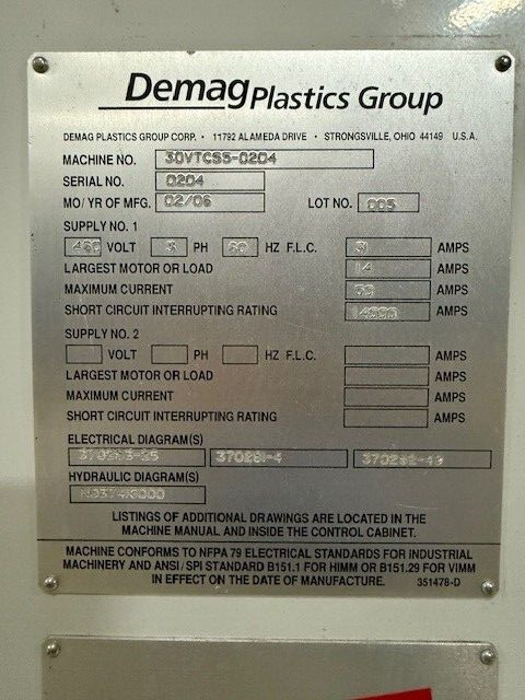 Newbury / Demag Injection Molding Machine 30 ton Vertical Shuttle | eBay