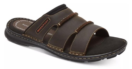 ROCKPORT Men's Rich Leather Slip On Slide Sandals in Medium and Wide 2E ...