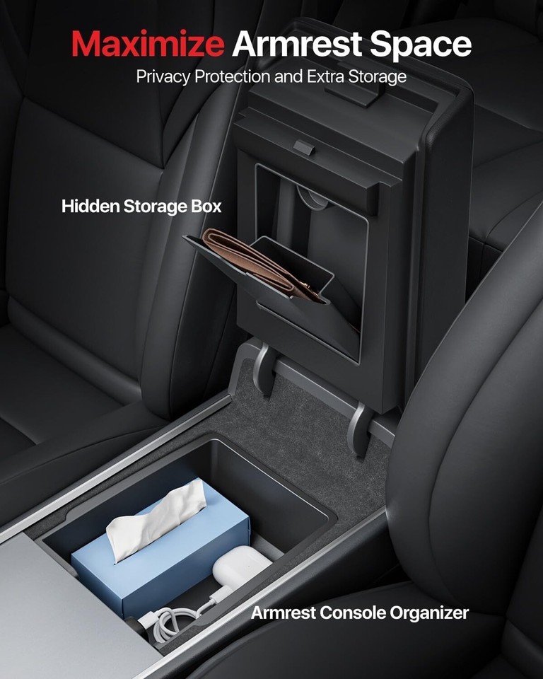 Tesla Model Y Center Console Organizer Tray Accessories Tesla Model Y ...