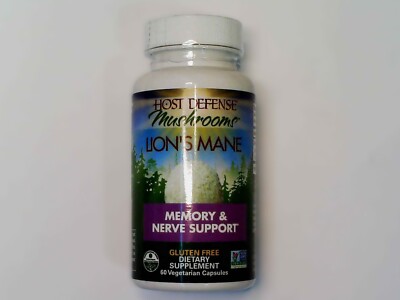 HOST DEFENSE MUSHROOMS LIONS MANE MEMORY & NERVE SUPPORT 60 VEGETARIAN ...
