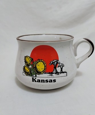 KANSAS state with sunflower Coffee Mug tea mug big orange sun | eBay