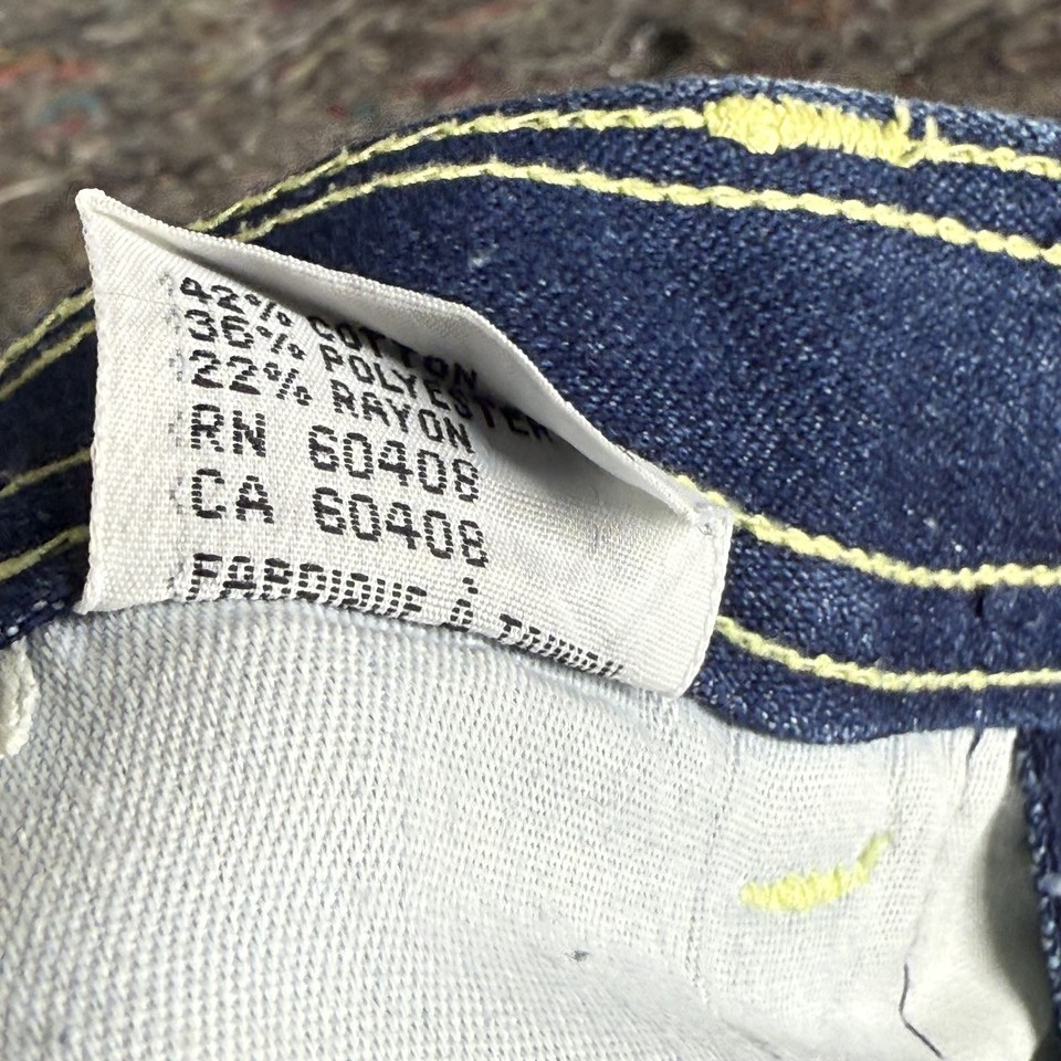 Braxton Jeans Mens 29x28 Straight Leg Denim Embroidered Pocket Yellow ...