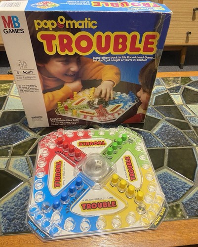 1986 Milton Bradley Popomatic TROUBLE Board Game 80’s MB TROUBLE game ...