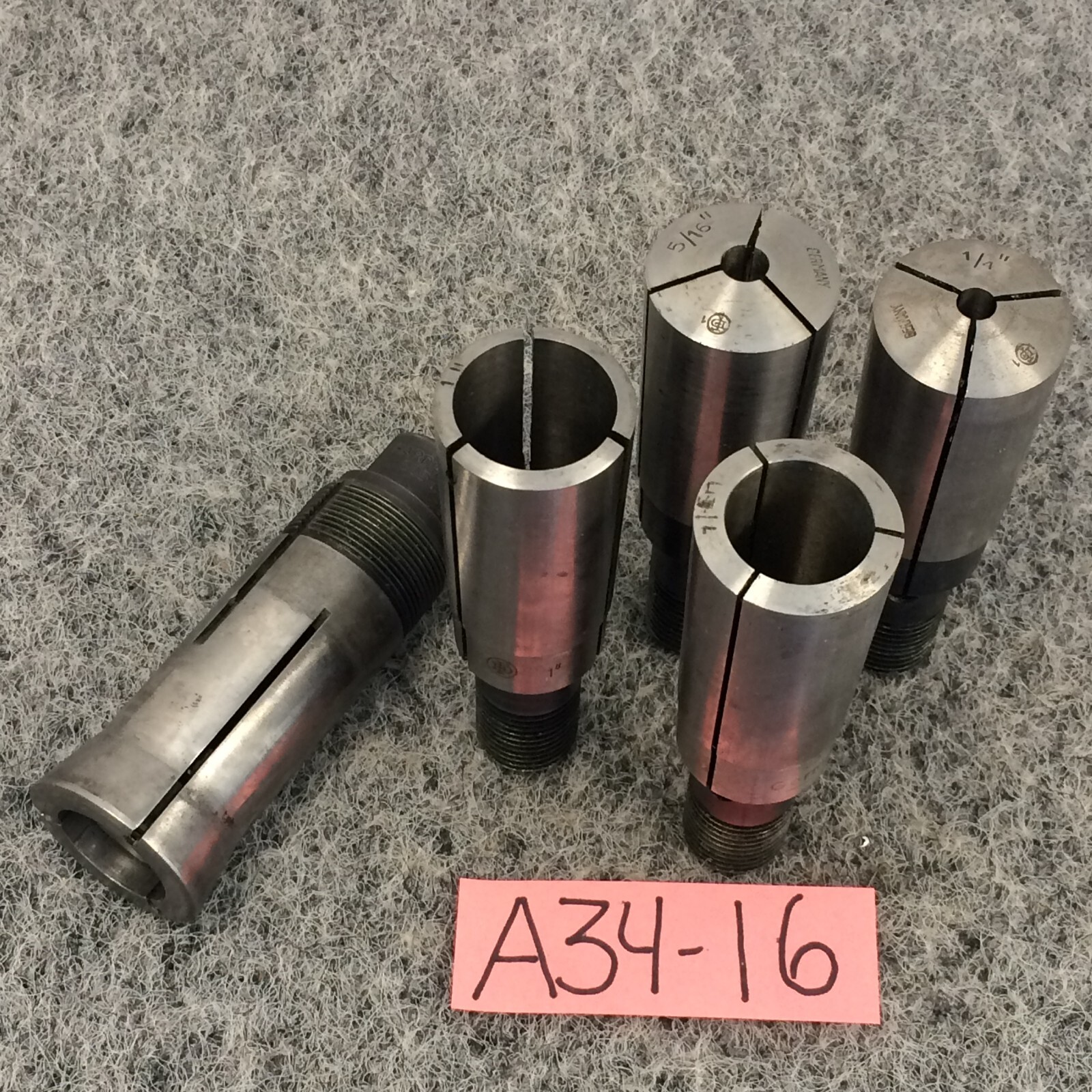 Lot of 5 HARDINGE Deep Step Collets 5/16" 1/4" Germany CNC END MILL ...
