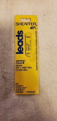 Vtg Sheaffer Pencil Leads 18pcs 1.1mm .046" Blue Lead w/ Yellow Tin ...