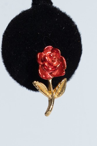 Vintage Painted Red Enamel Rose Tie Tack Pin | eBay