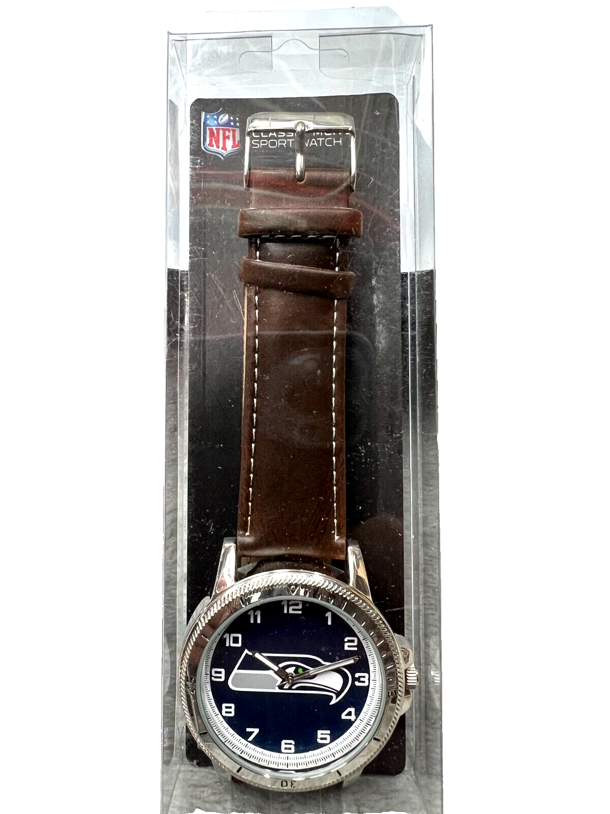 Seattle Seahawks Watch Sparo Brown Leather Band Classic NFL Official ...