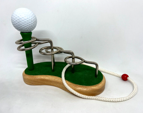 Golf 'Brain Tee-ser' 3D Wooden String Intriguing Game Puzzle - Bits And ...