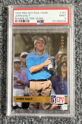 1992 Topps Pro Set PGA Tour #187 John Daly Rookie Of The Year PSA 9 ...