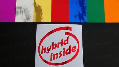 Hybrid Turbo Inside Chrome Vinyl Die Cut Car Window Bumper Stickers ...