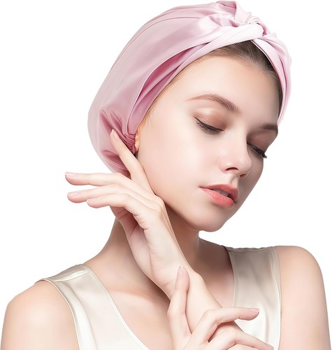 MISF 22 Momme 100% Real Mulberry Silk Bonnet For Sleeping Women, Double ...