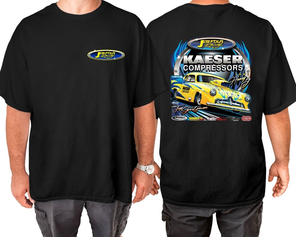 JEB FOUR RACING T-SHIRT HENRY J KAESER COMPRESSOR TOP SPORTSMAN DRAG ...