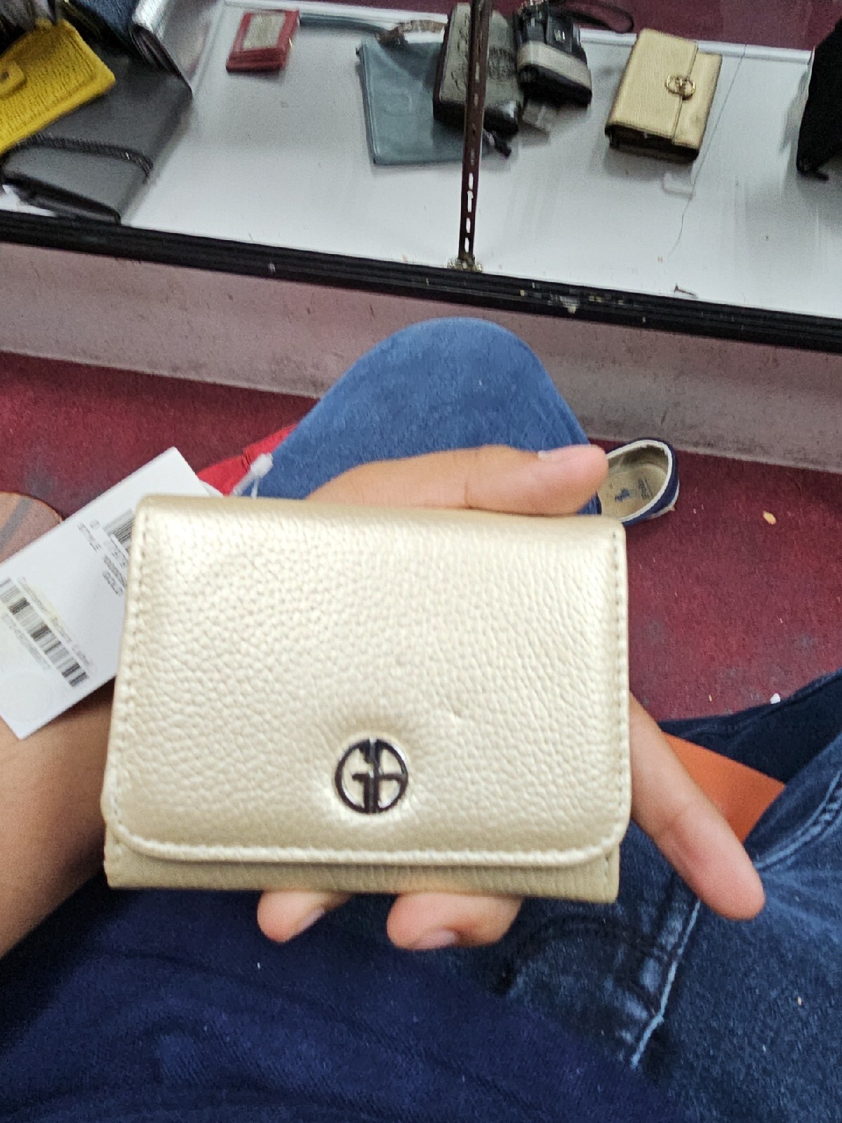 Giani Bernini Softy Core Leather Gold Mini Flip Wallet New Purse | eBay