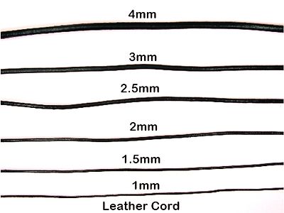 1M Genuine BLACK Round LEATHER CORD Cowhide 1/1.5/ 2 /2.5 /3 /4mm for ...