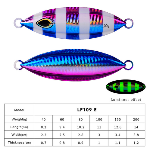 New 5pcs Glow Slow Fall Pitch Fishing Lures Sinking Lead Metal Flat ...