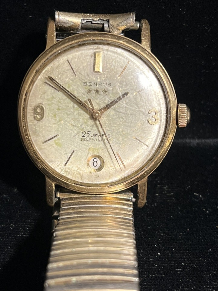 Vintage BENRUS #3021 Selfwinding Watch Runs Keeps Time, Date @ 6 o ...