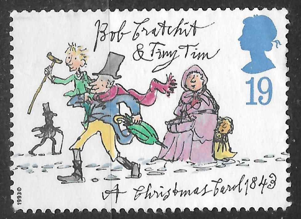 GB 1993 Dickens Christmas Carol 1843 bob cratchit and tiny tIm 19p ...