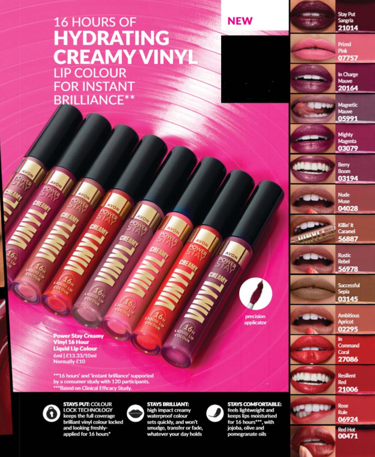 Avon Power Stay 16-Hour Creamy Vinyl Liquid Lip Colour, Creamy ...