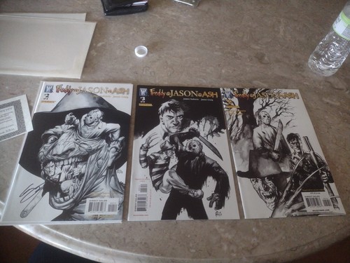 Freddy Vs Jason Vs Ash #2-4 Black And White SIGNED By Eric Powell-WS ...