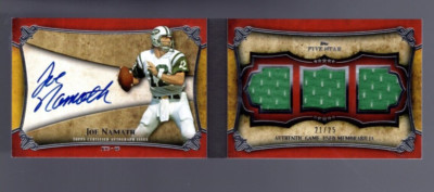 2011 TOPPS FIVE STAR JOE NAMATH JETS SIGNATURES BOOK JERSEY AUTO ...