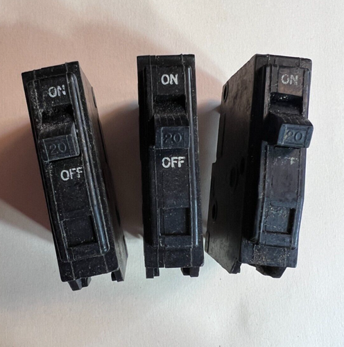 3 x Square D Type QD 20 Amp 1-Pole Circuit Breaker | eBay