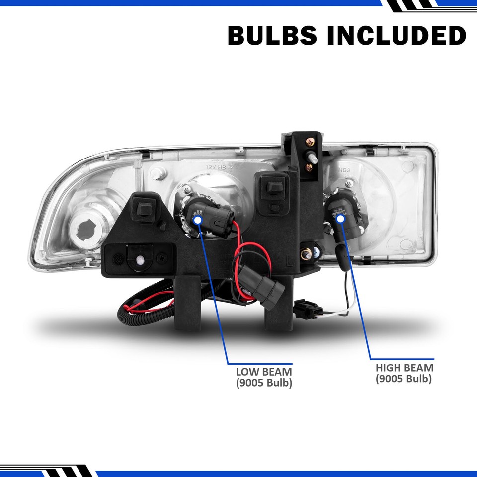 [LED Halo Rings] 1998-2004 Chevy S10/Blazer Chrome Projector Headlights ...