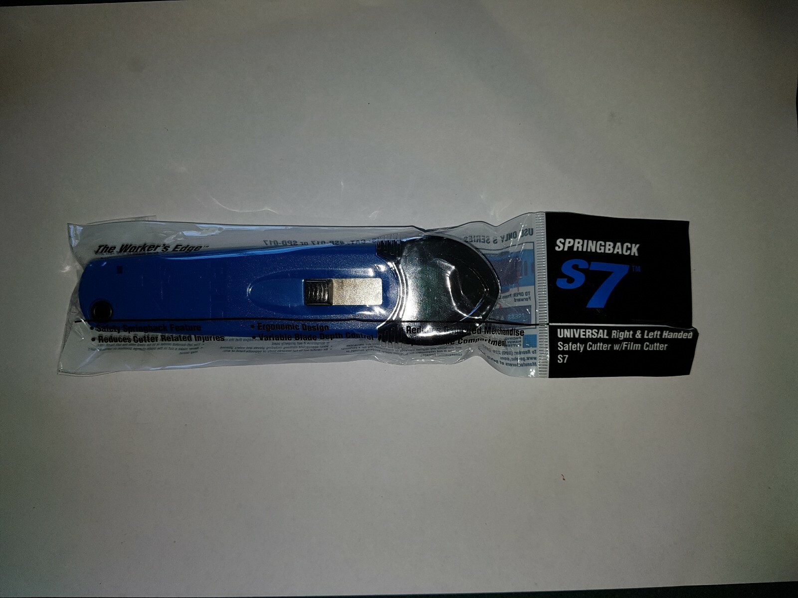 Springback Safety Knife Box with film Cutter S7 Springback Blade Safe ...