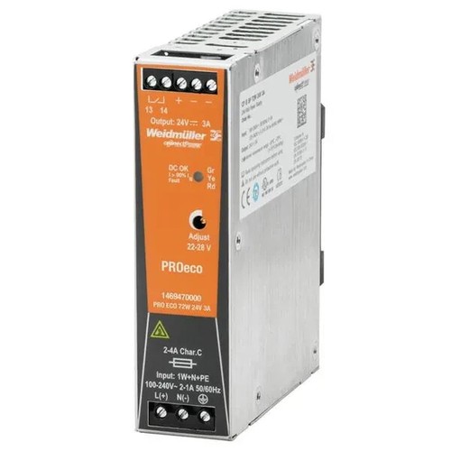 Weidmuller, PRO ECO, 1469470000, W271142291647, 24V Power Supply Sbwh ...