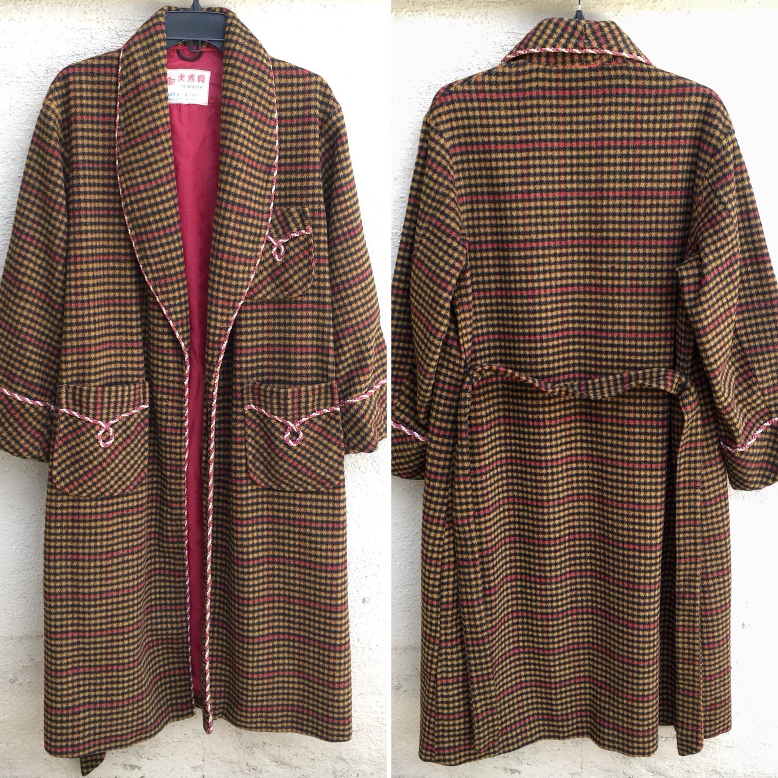 Vintage Smoking Jacket Robe THE BEAUTY Rockabilly Wes… - Gem