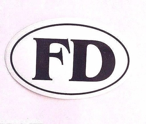 FIRE DEPARTMENT "FD" decal. Firefighter decals. Oval "location type ...