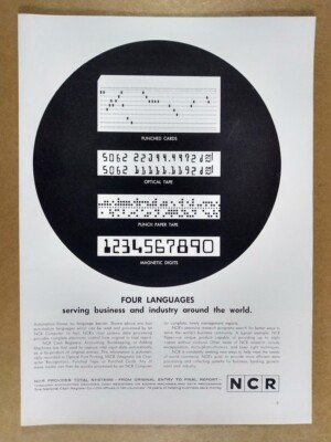 1963 NCR Computers Punched Cards Optical Tape Magnetic Digits vintage ...