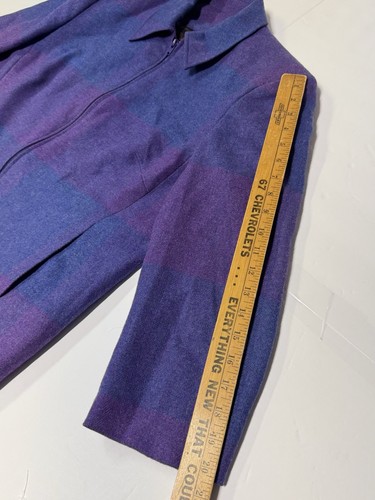 Triona Donegal Ireland Size 16 Purple Blue Tweed Checkered Wool Jacket ...